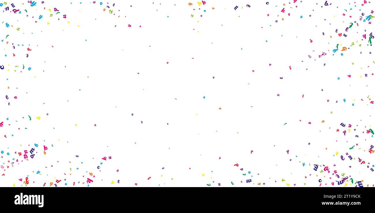 Concept of school background. Colorful childish falling letters of ...