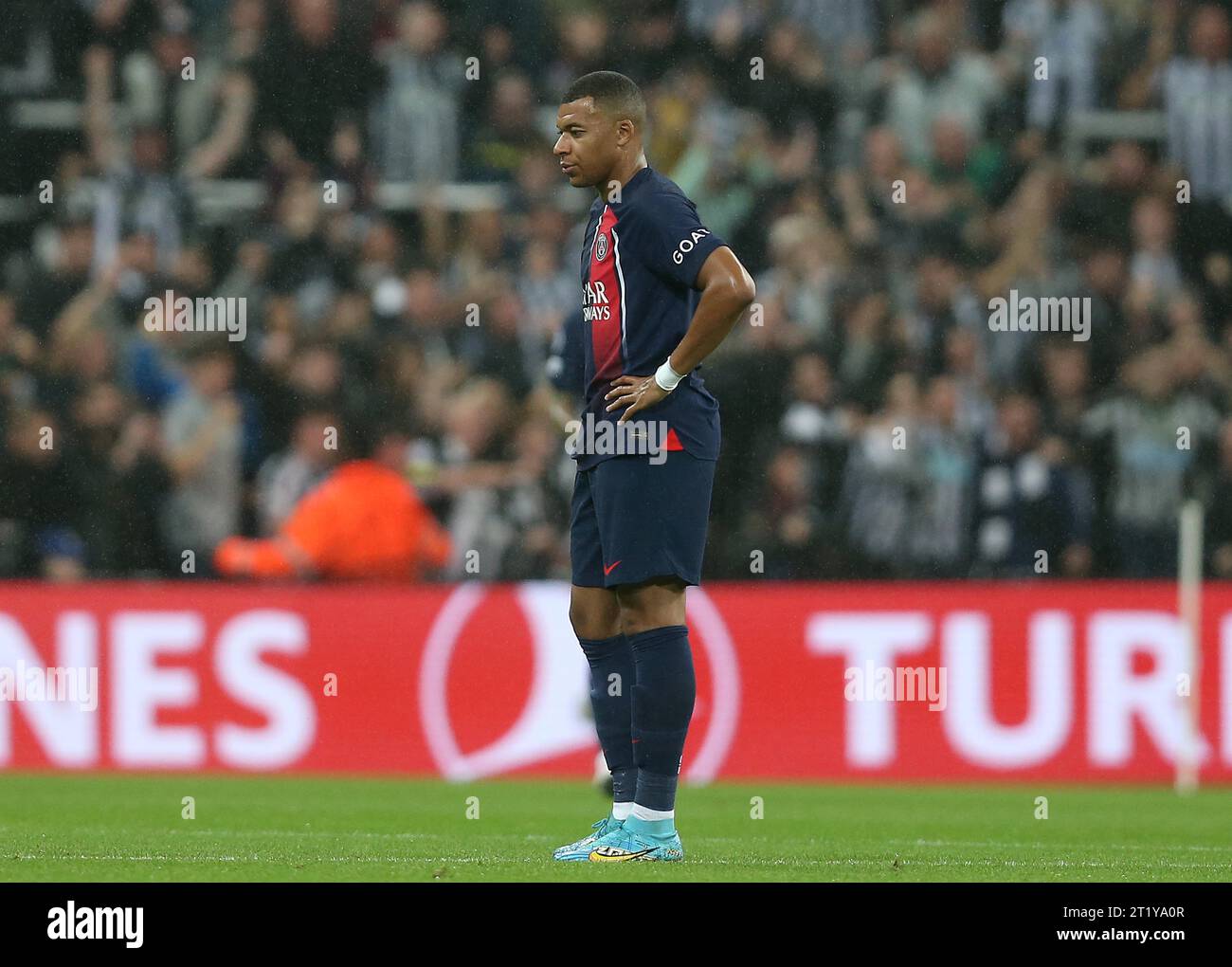 Kylian Mbappe of Paris Saint-Germain looks disappointed & dejected ...