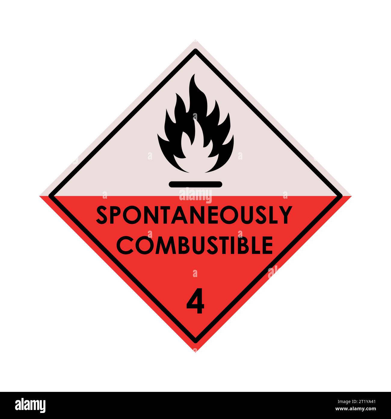 Spontaneously combustible color element. Hazardous material vector icon ...