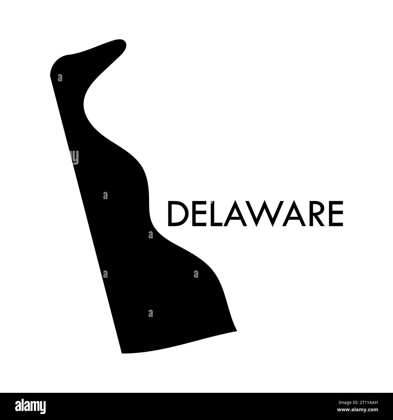Delaware a US state black element isolated on white background. United ...