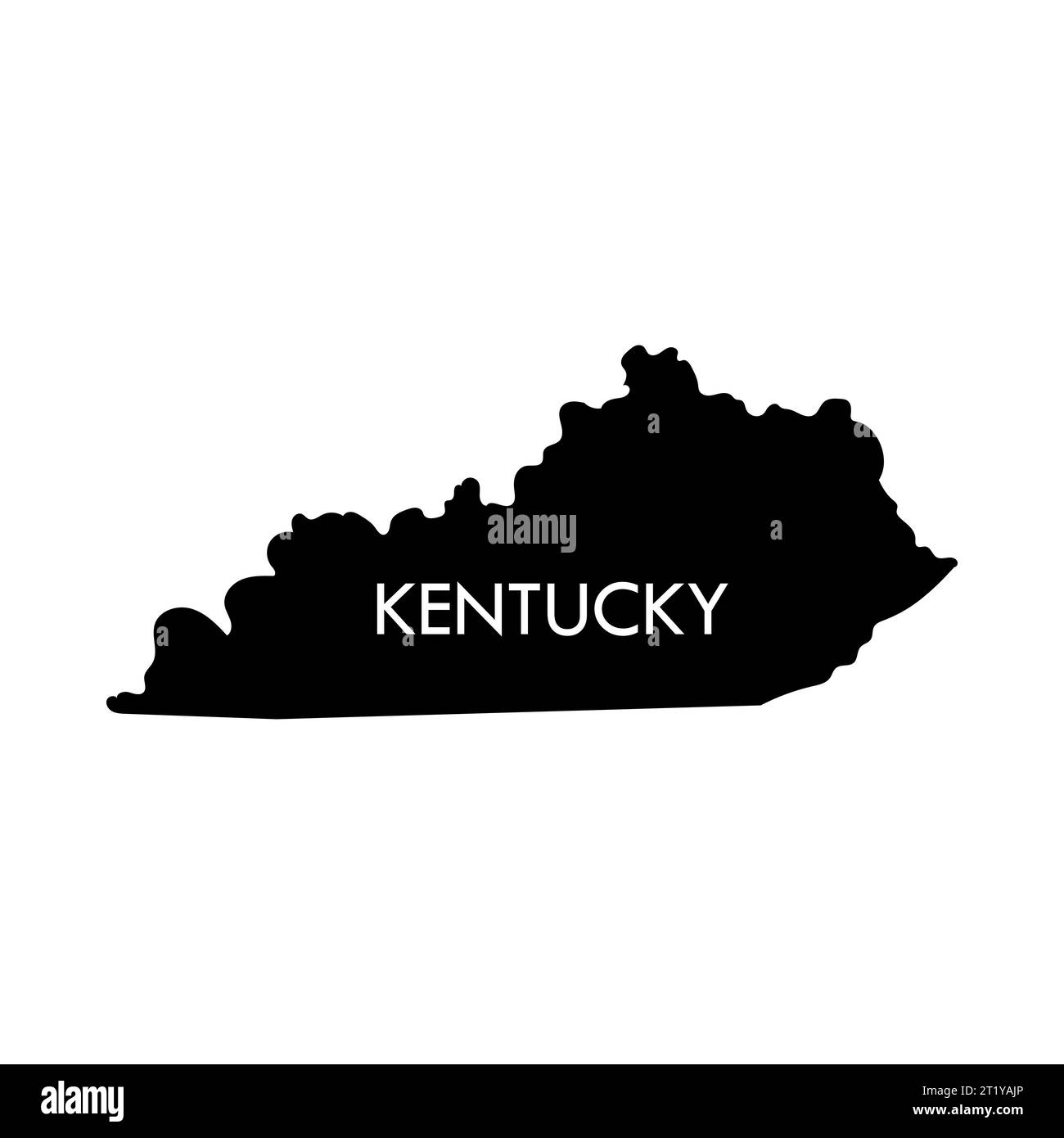 Kentucky a US state black element isolated on white background. United ...