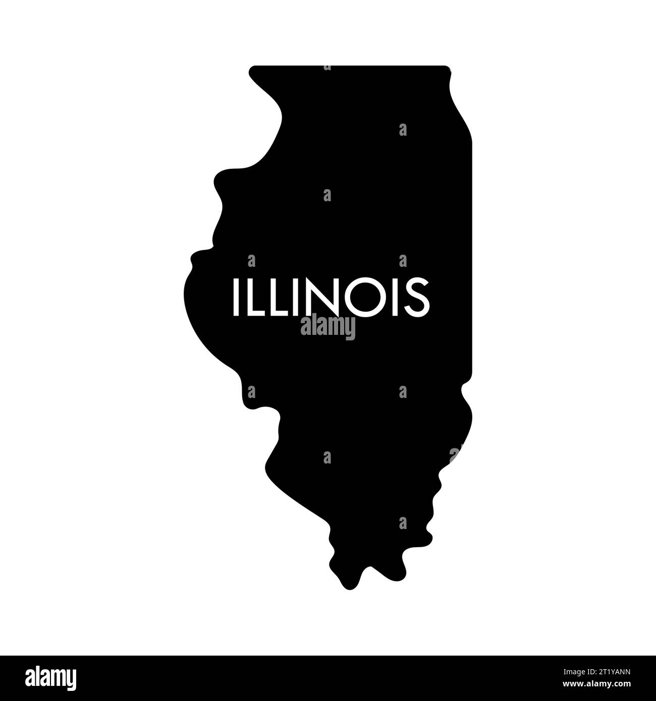 Illinois state map Black and White Stock Photos & Images - Alamy