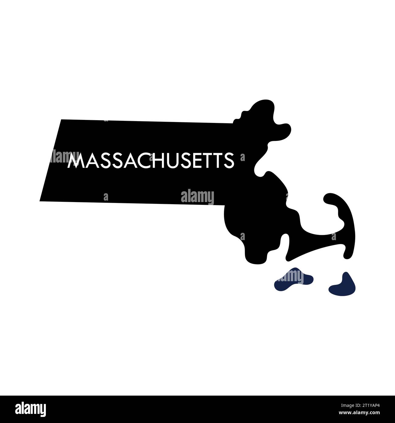 Massachusetts a US state black element isolated on white background ...