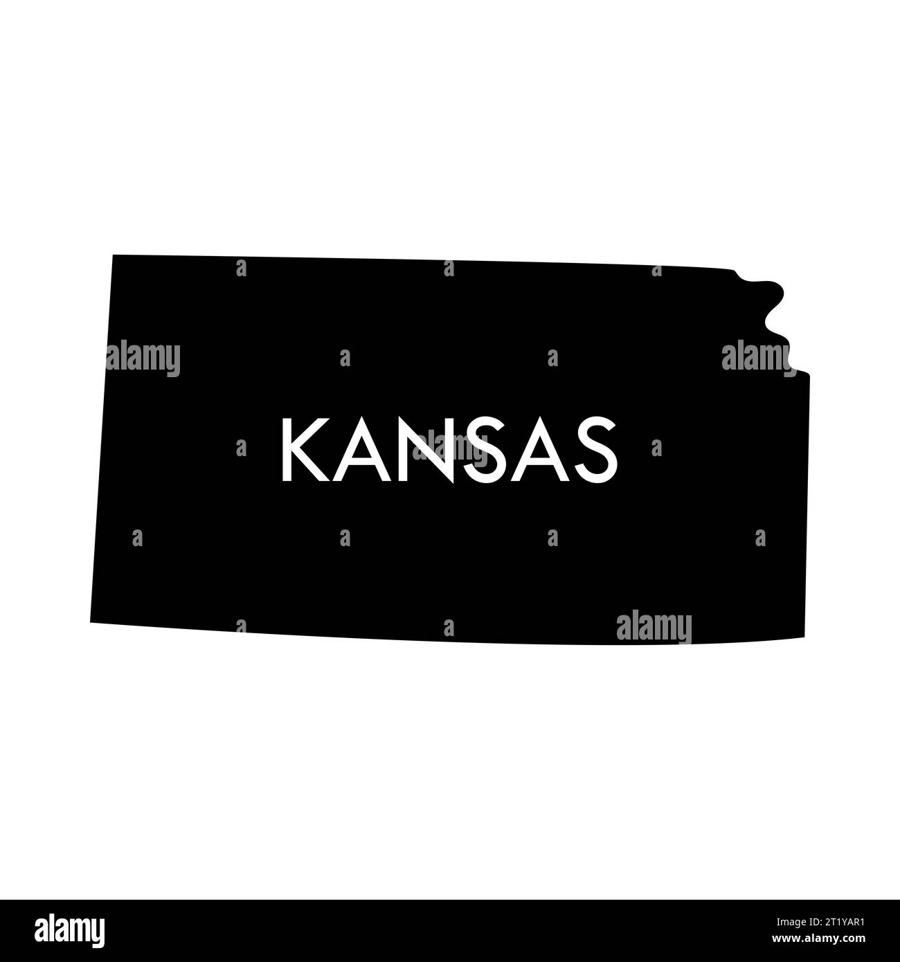 Kansas a US state black element isolated on white background. United ...