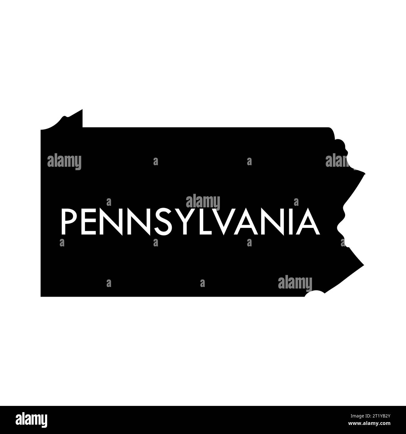 Pennsylvania a US state black element isolated on white background ...