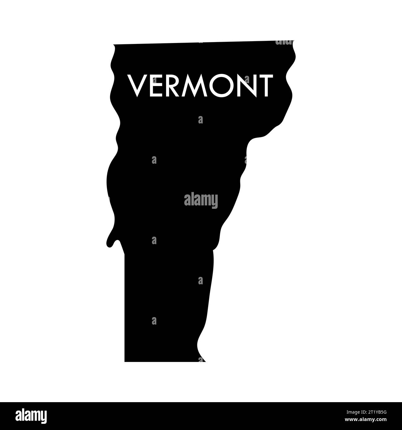 Vermont a US state black element isolated on white background. United ...