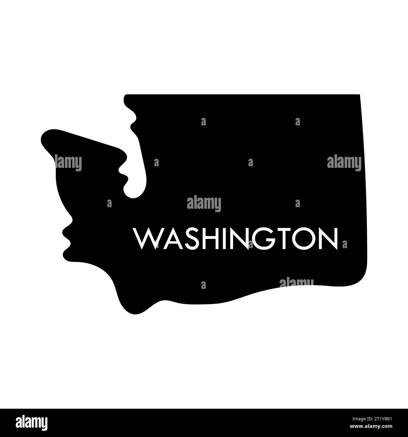 Washington a US state black element isolated on white background ...