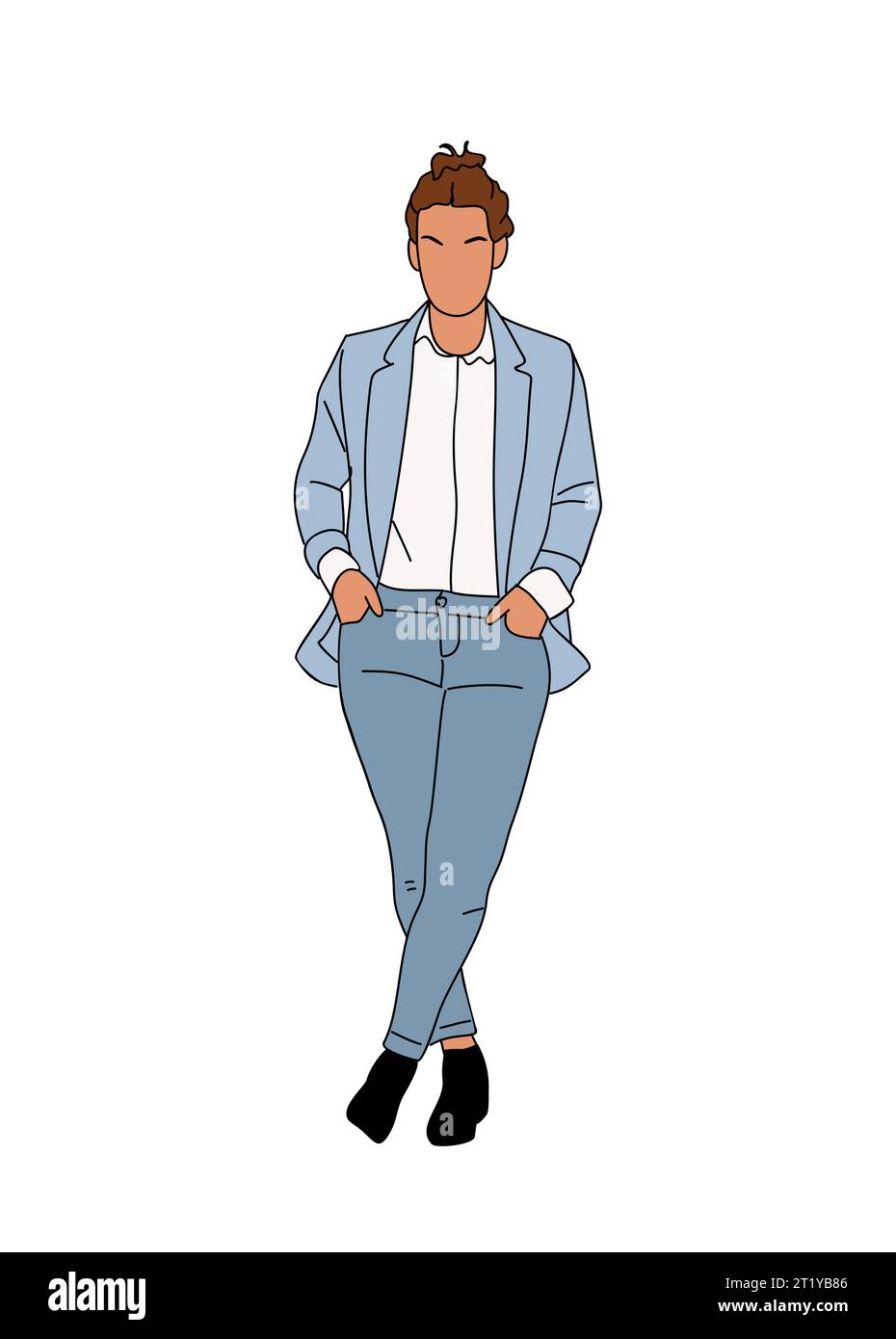 Business woman standing in formal suit vector Stock Vector Image & Art ...