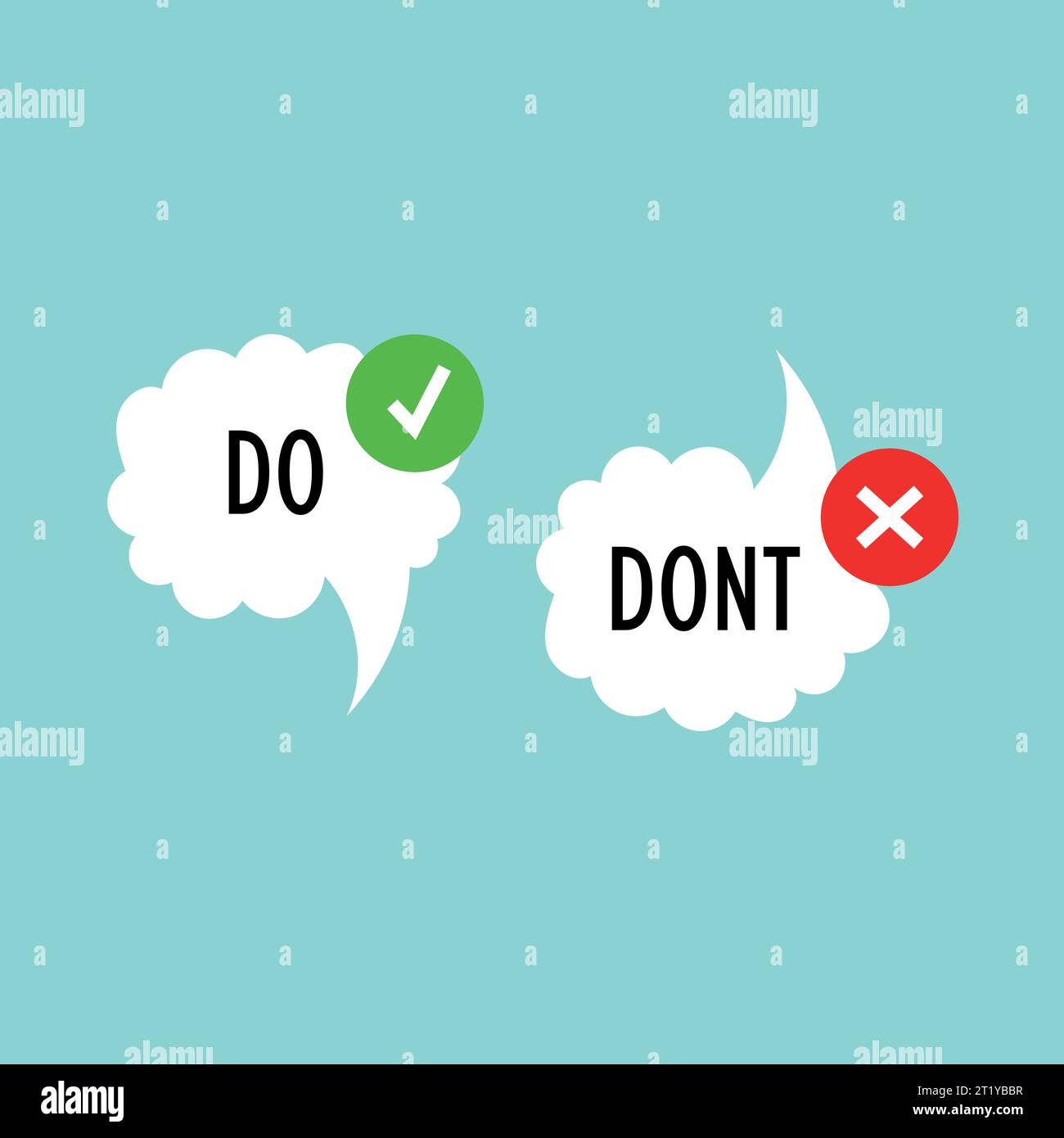 Green check mark and red cross color element. Do, dont vector icon ...