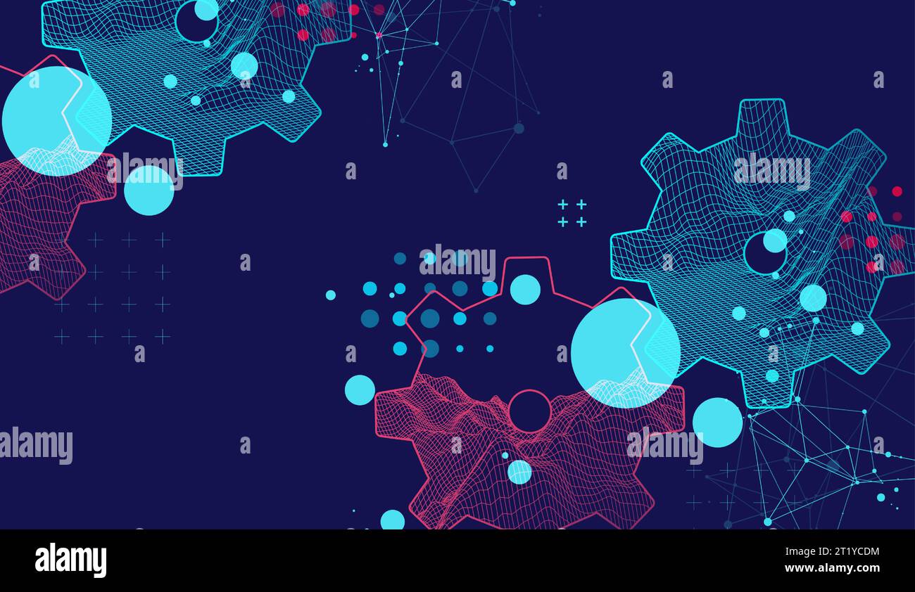 Modern science or technology abstract background using cogwheel ...