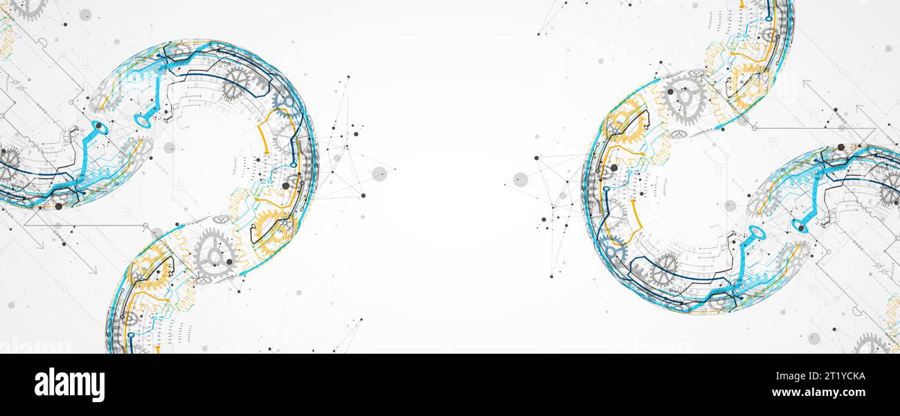 Abstract color vector background on a technological theme is created ...