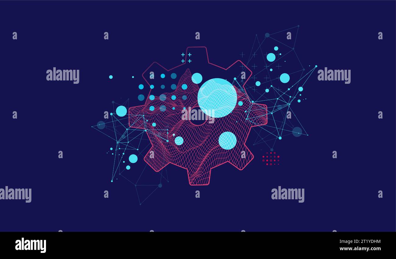 Modern science or technology abstract background using cogwheel ...
