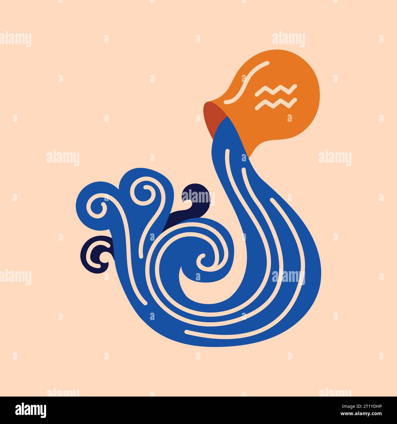 Aquarius color concept. Zodiac sign. Astrology and horoscope ...
