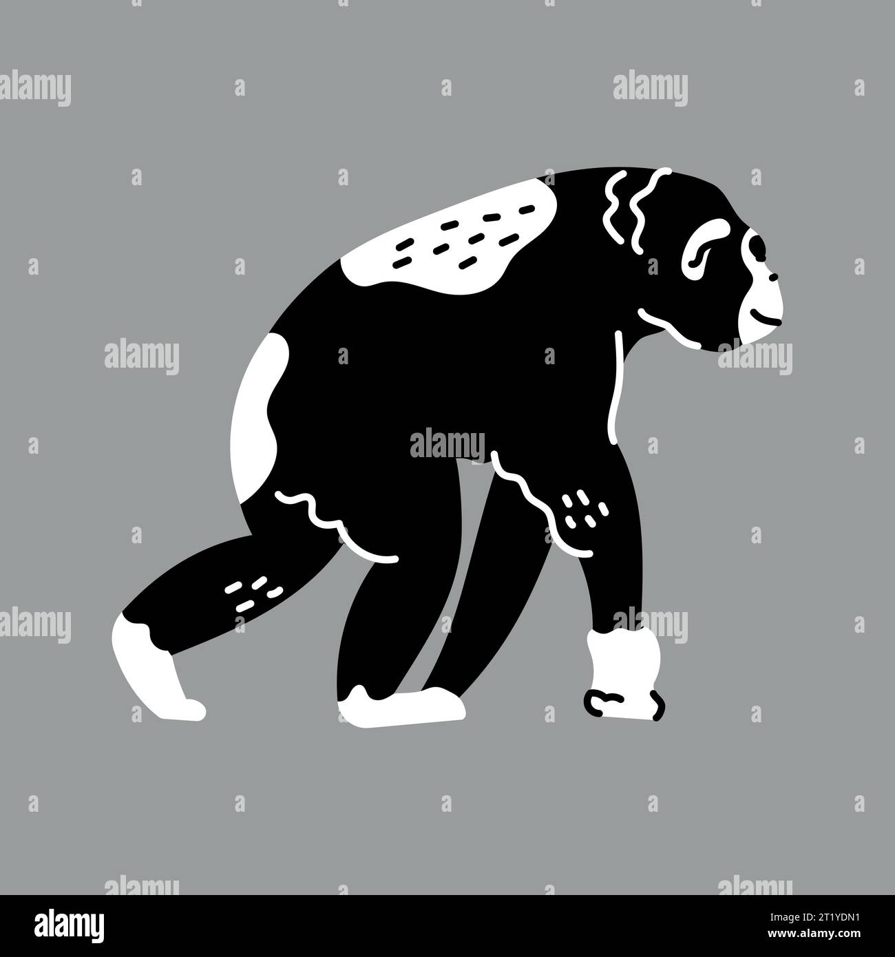 Hand drawn chimpanzee monkey color concept. Children's character ...