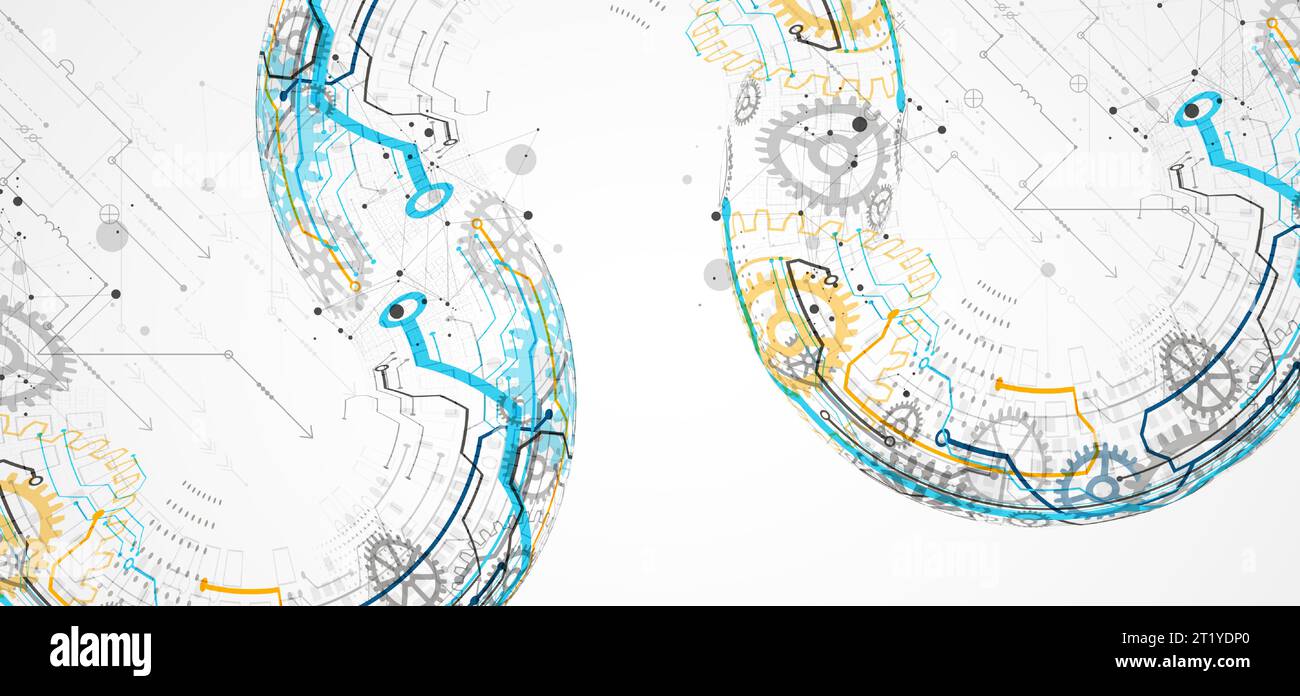 Abstract color vector background on a technological theme is created ...