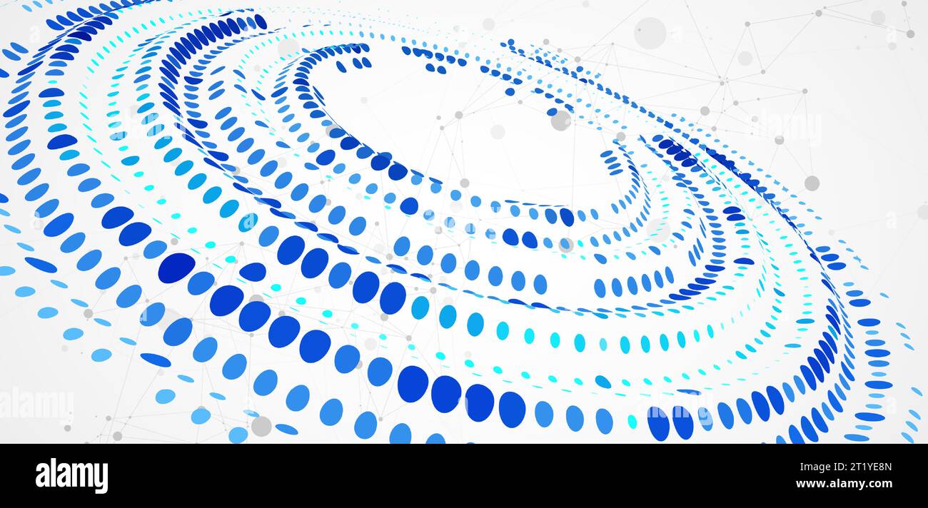 Halftone theme Vector. Science abstract background with connecting dots and lines Stock Vector ...