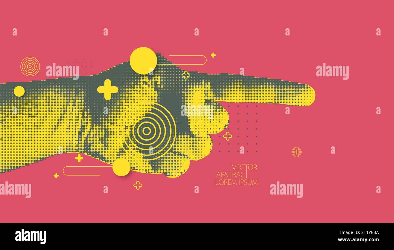 Collage hand halftone effect Stock Vector Images - Alamy