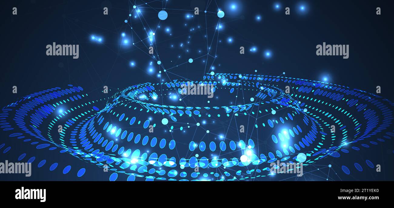 Halftone theme Vector. Science abstract background with connecting dots and lines Stock Vector ...