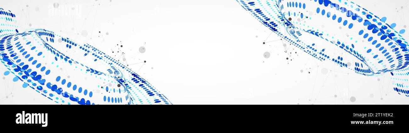 Halftone theme Vector. Science abstract background with connecting dots and lines Stock Vector ...