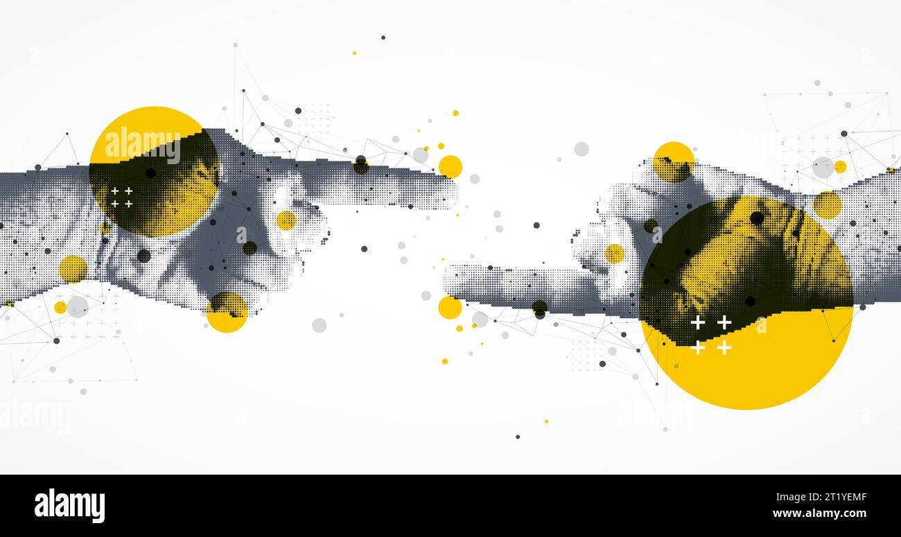 Collage hand halftone effect Stock Vector Images - Alamy