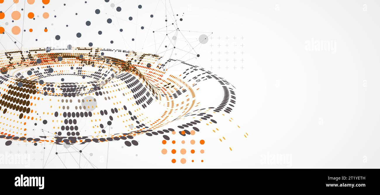 Halftone theme vector. Science abstract background with connecting dots and lines Stock Vector ...