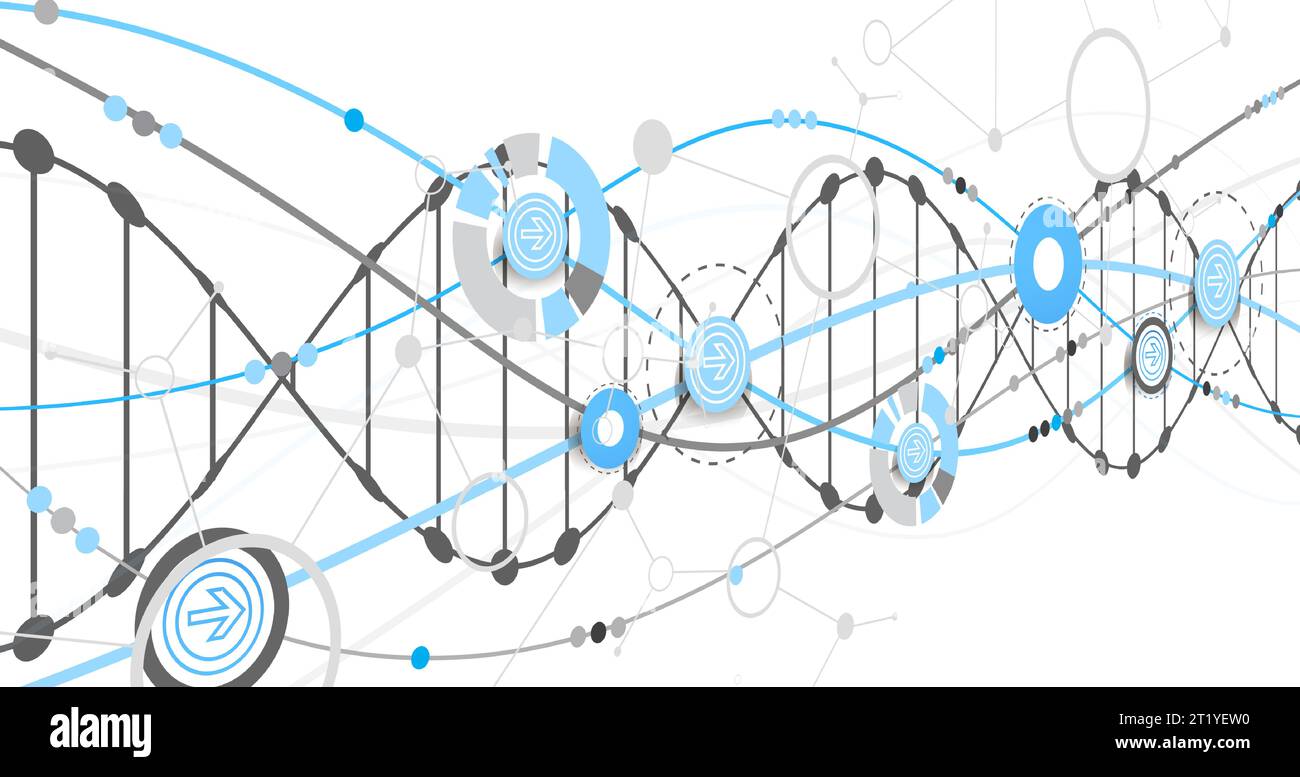 Science template, wallpaper or banner with a DNA molecules. Vector ...