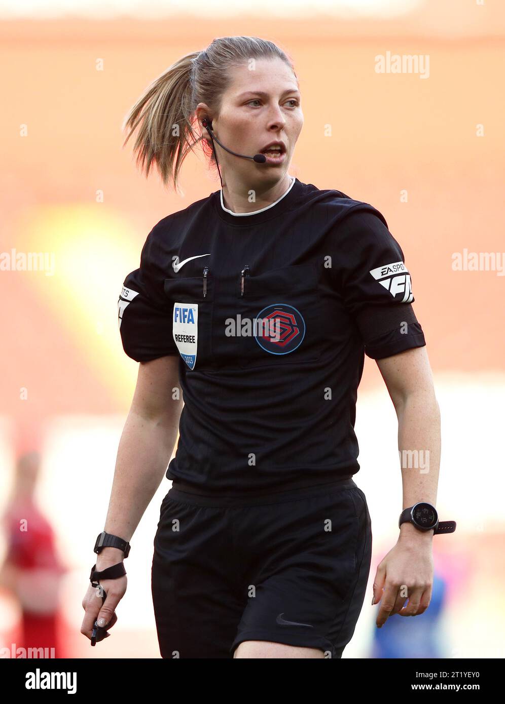 Match referee Abigail Byrne during the Barclays Women's Super League ...