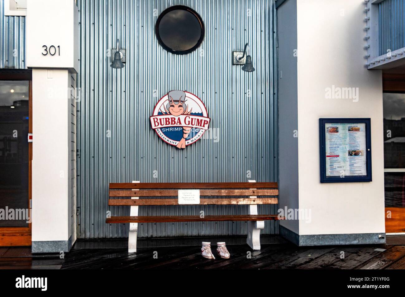 Santa Monica, USA; January 16, 2023: Bubba Gump's seafood restaurant on ...