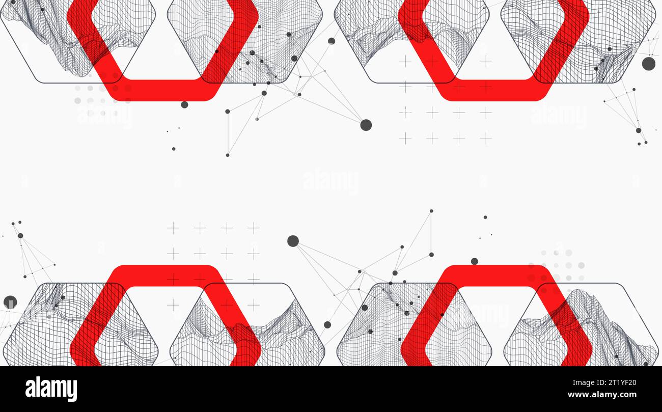 Modern Science Or Technology Abstract Background Using Hexagonal Shapes Wireframe Spot Surface