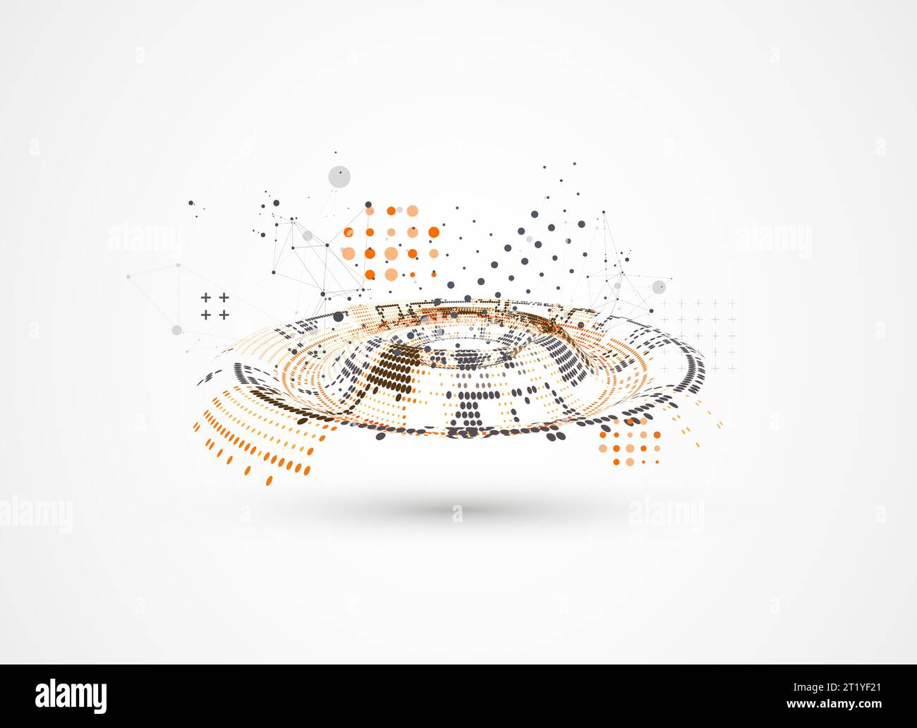 Halftone theme vector. Science abstract background with connecting dots and lines Stock Vector ...