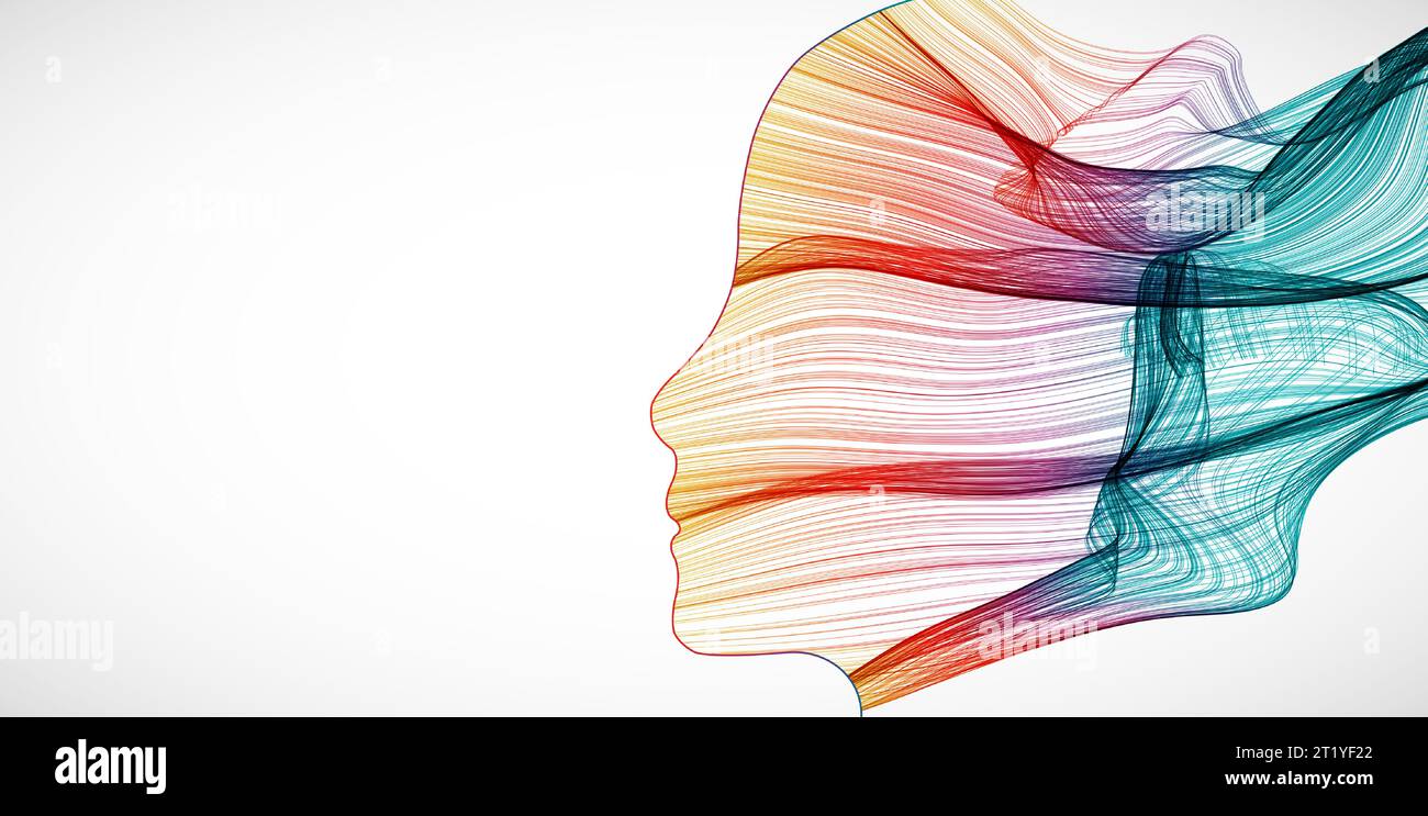 Abstract silhouette head filled hi-res stock photography and images - Alamy