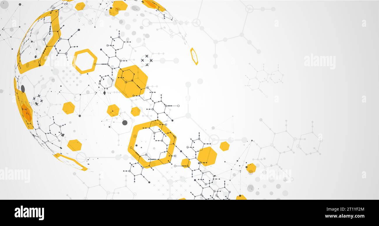 Modern science or technology abstract background using hexagonal shapes ...