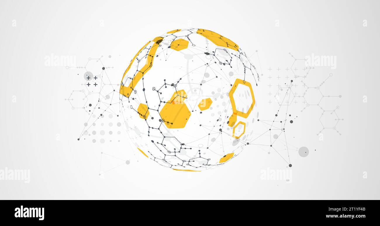 Modern science or technology abstract background using hexagonal shapes ...