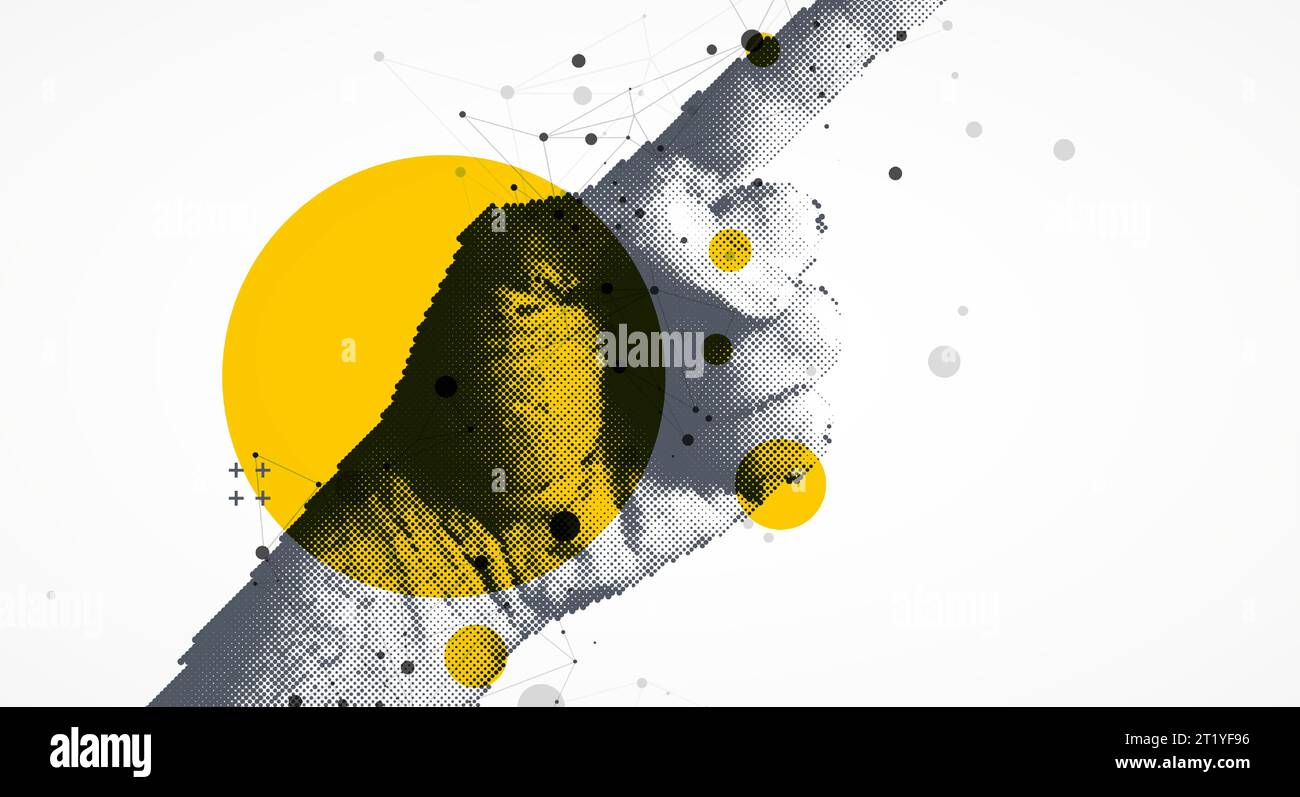 Hand pointing sign. Direction pointer. Halftone vector Stock Vector ...