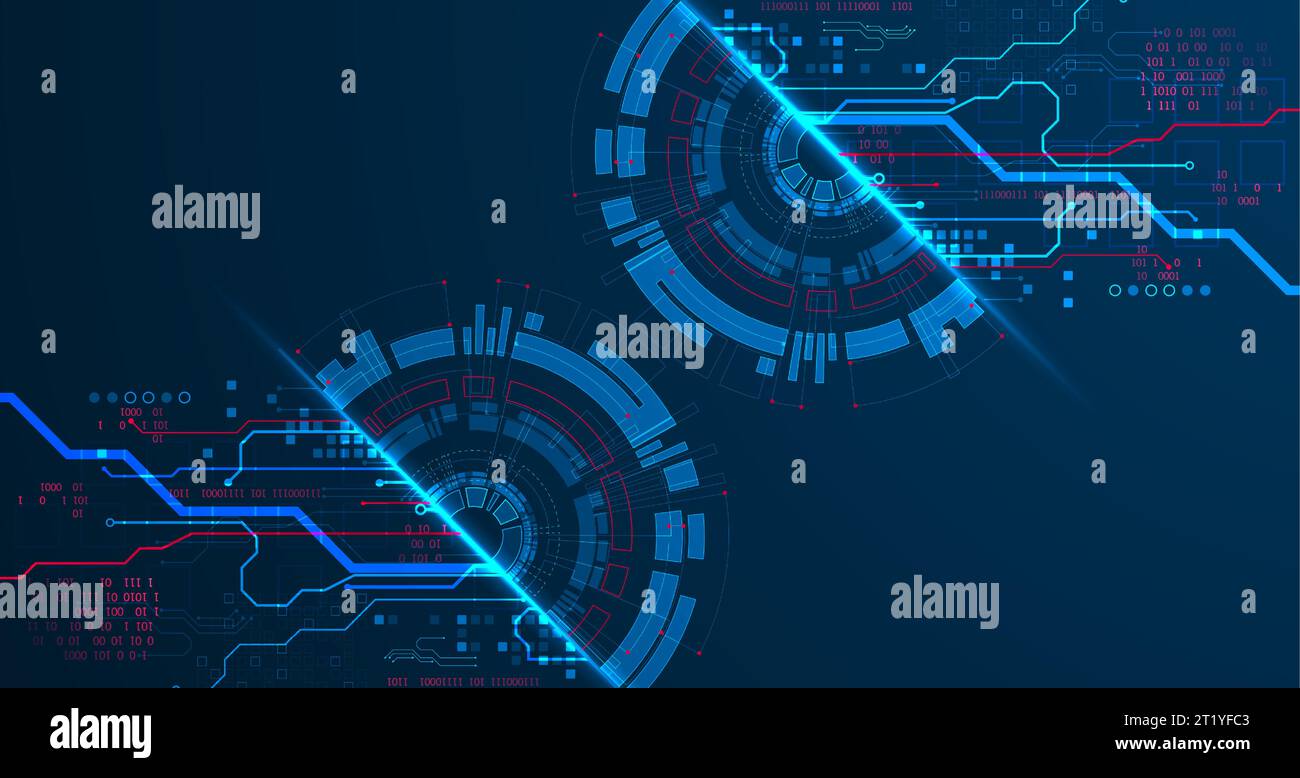 Abstract half-circle technology circuit board. Communication concept ...