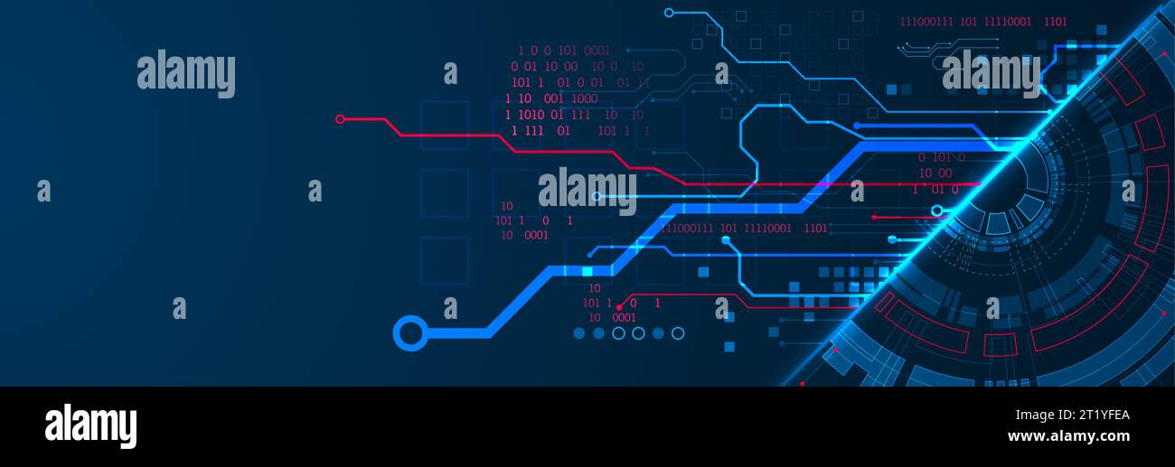 Abstract half-circle technology circuit board. Communication concept ...