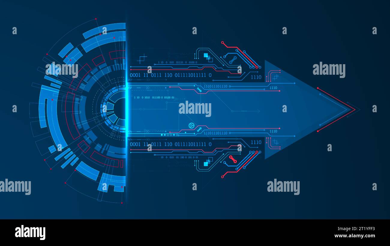 Abstract half-circle technology circuit board. Communication concept ...
