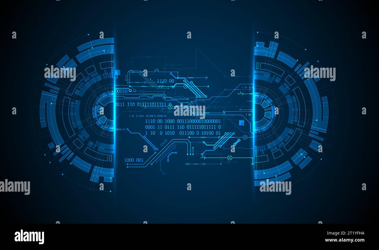 Abstract half-circle technology circuit board. Communication concept ...