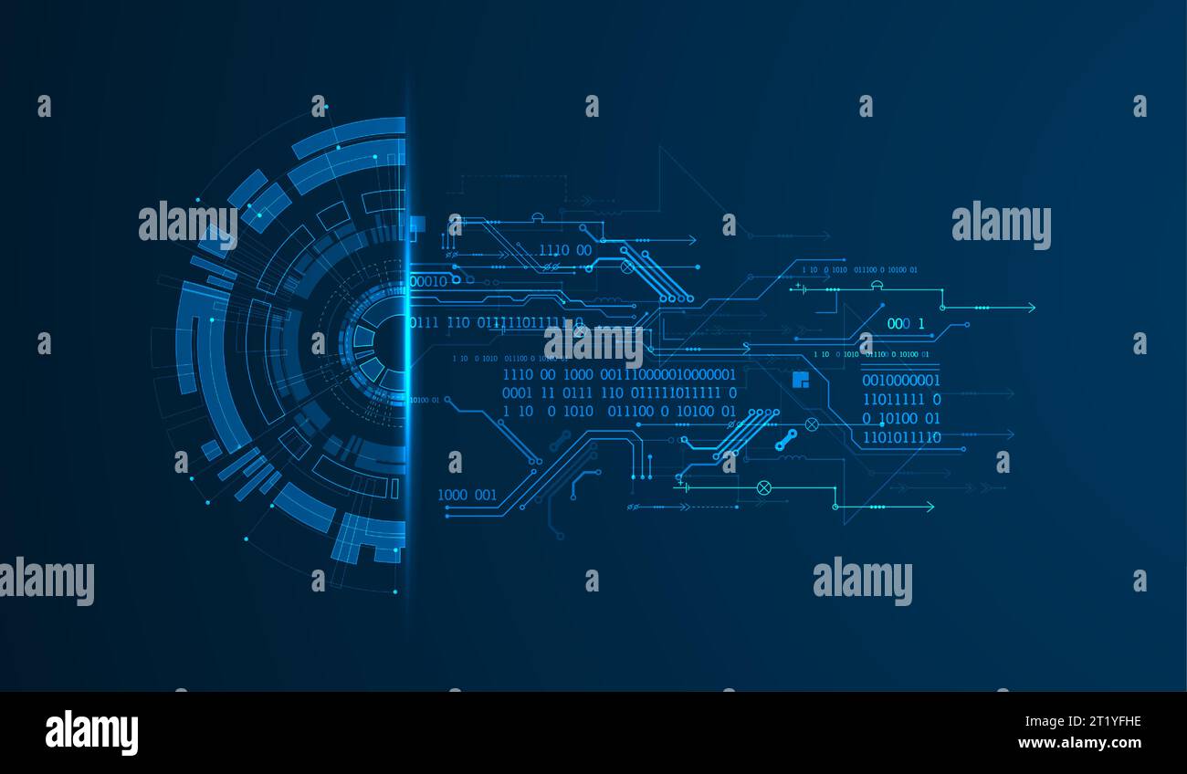 Abstract half-circle technology circuit board. Communication concept ...