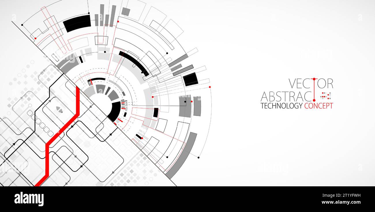 Abstract half-circle technology circuit board. Communication concept ...