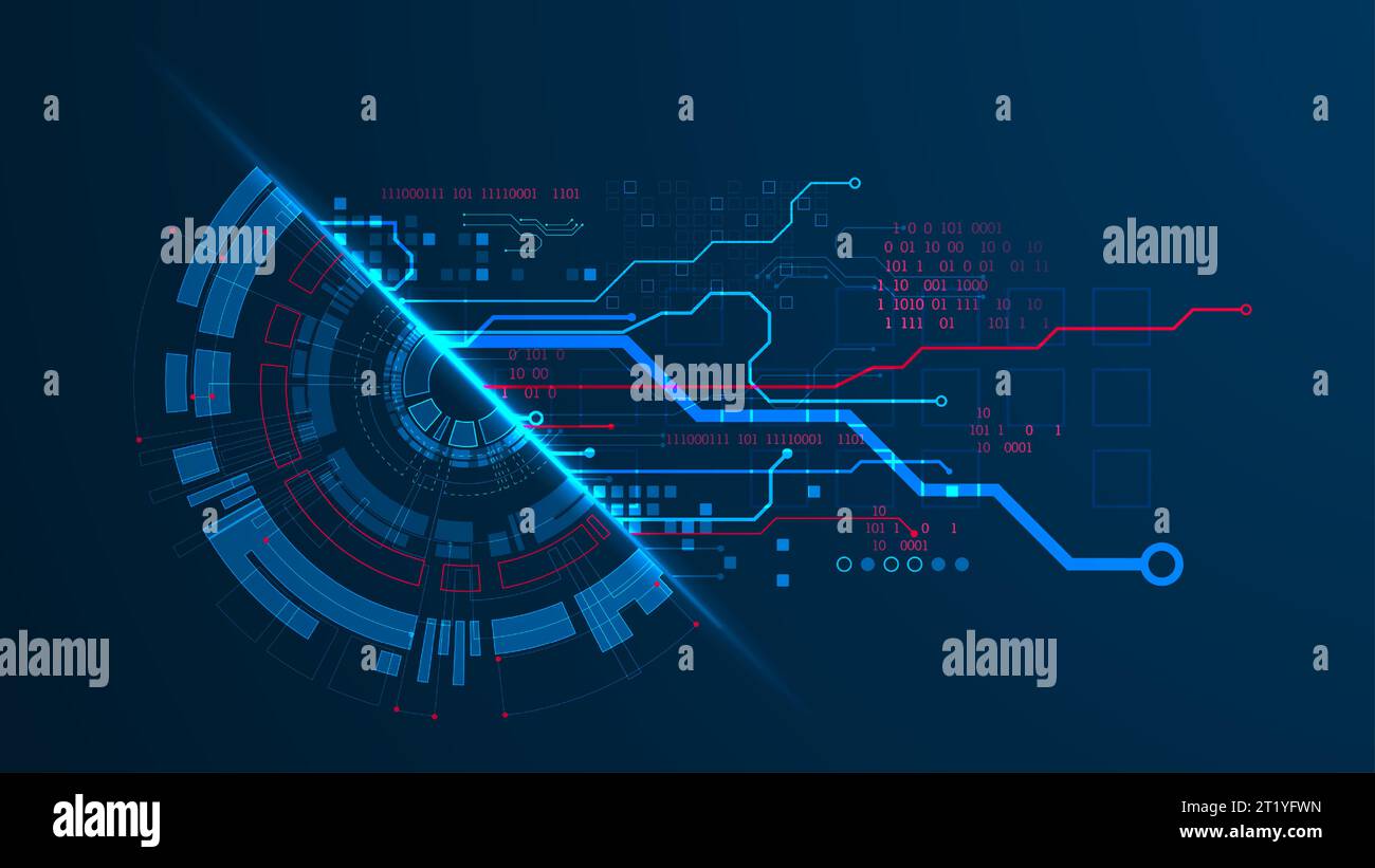 Abstract half-circle technology circuit board. Communication concept ...