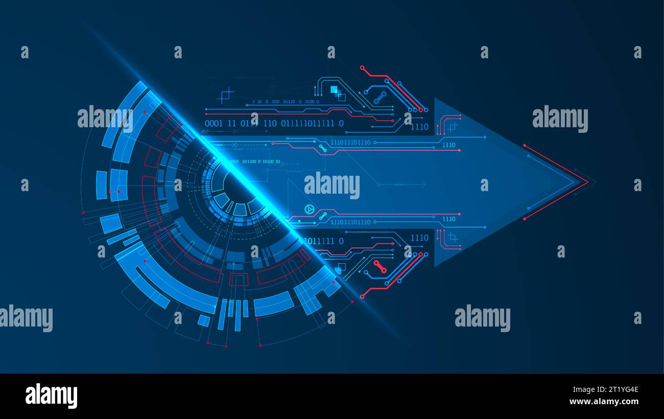 Abstract half-circle technology circuit board. Communication concept ...