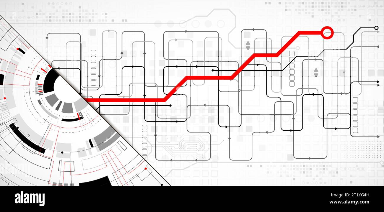 Abstract half-circle technology circuit board. Communication concept ...