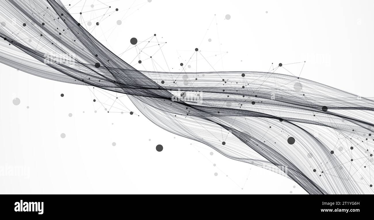 Abstract flowing wave lines. Design element for technology, science ...