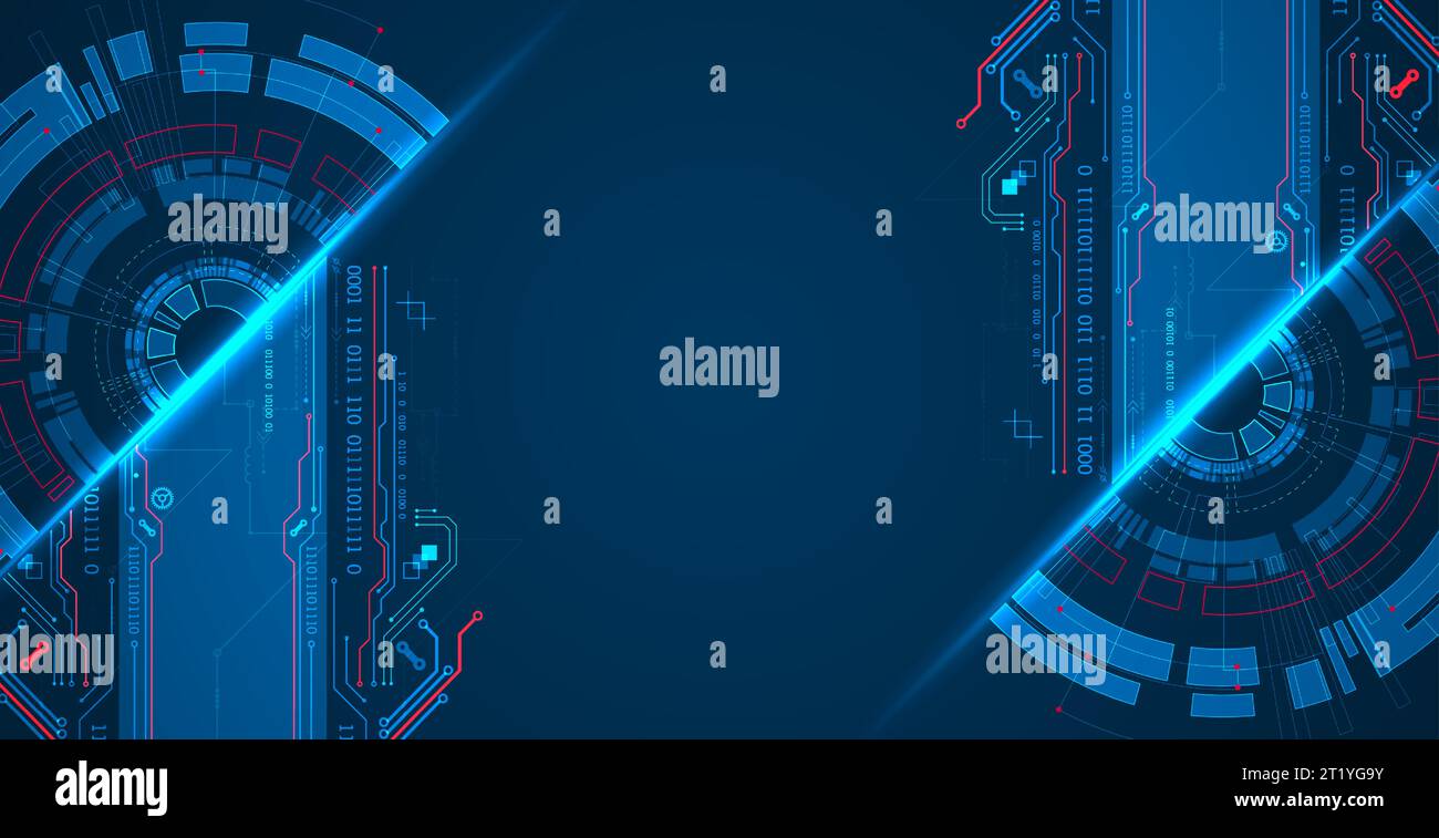 Abstract half-circle technology circuit board. Communication concept ...