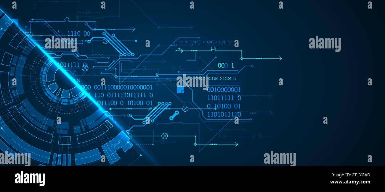 Abstract half-circle technology circuit board. Communication concept ...
