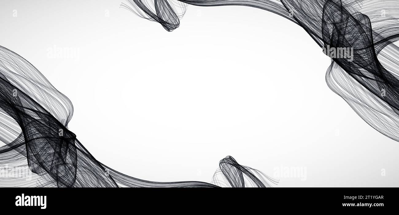 Abstract flowing wave lines. Design element for technology, science ...