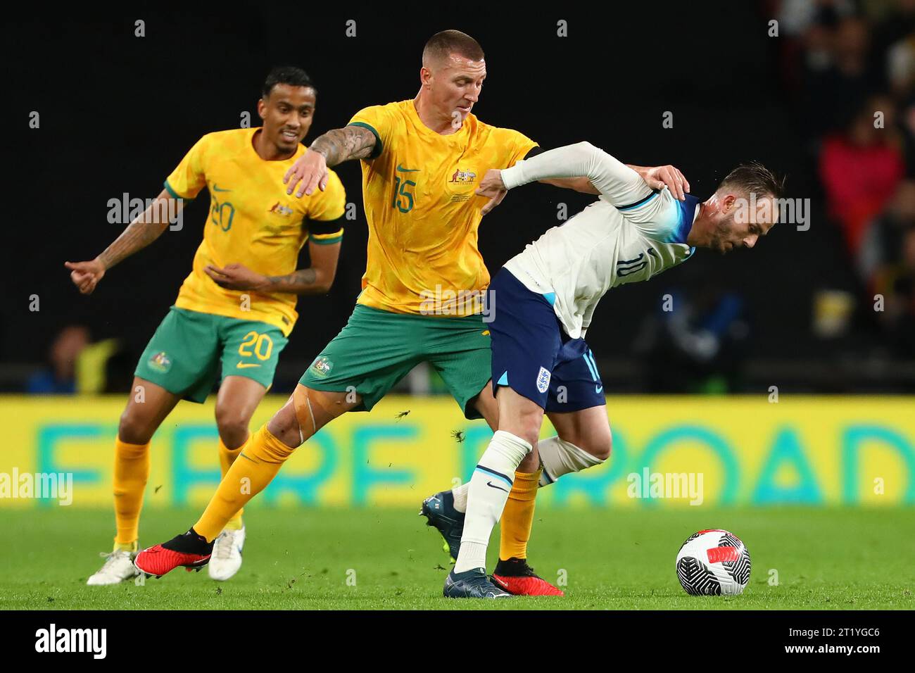 James Maddison of England and Mitchell Duke of Australia - England v ...
