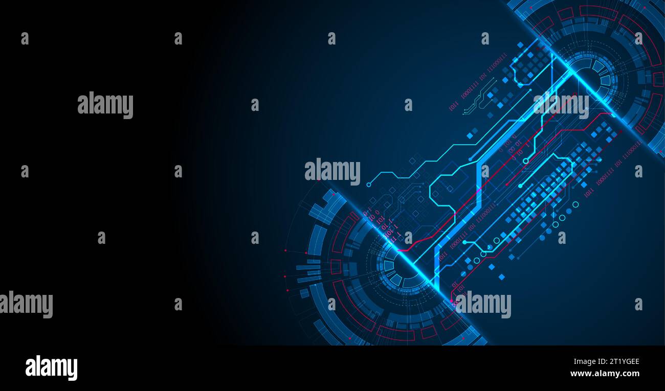 Abstract half-circle technology circuit board. Communication concept ...