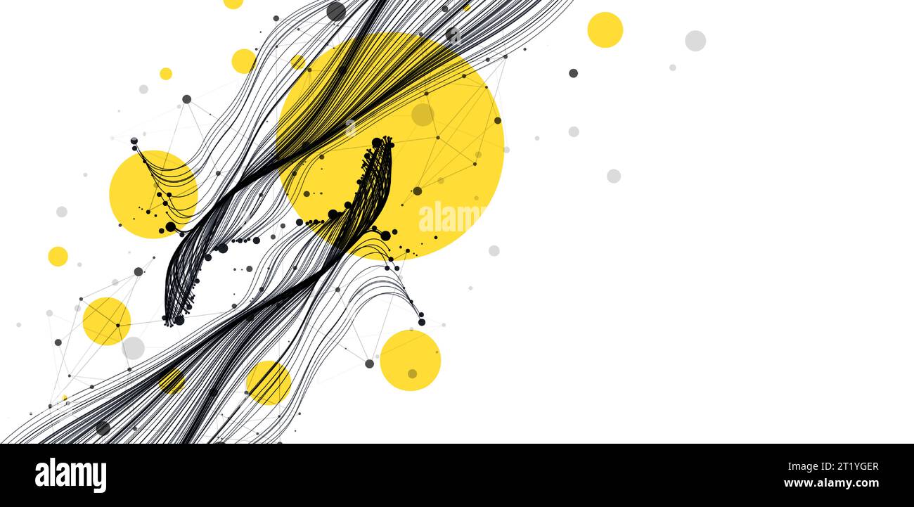 Abstract flowing wave lines. Design element for technology, science ...
